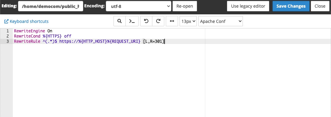 How to redirect domain or website HTTP to HTTPS Using .htaccess file ...